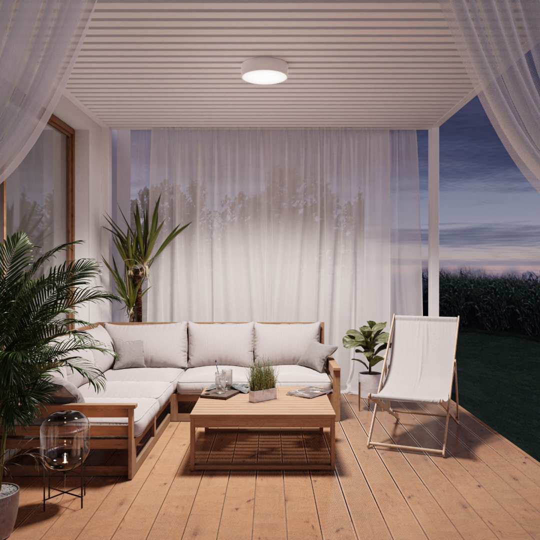 Lampa sufitowa łazienkowa na taras Plafon CLEO 200 IP54 Biały Lampa sufitowa łazienkowa na taras Plafon CLEO 200 IP54 Biały